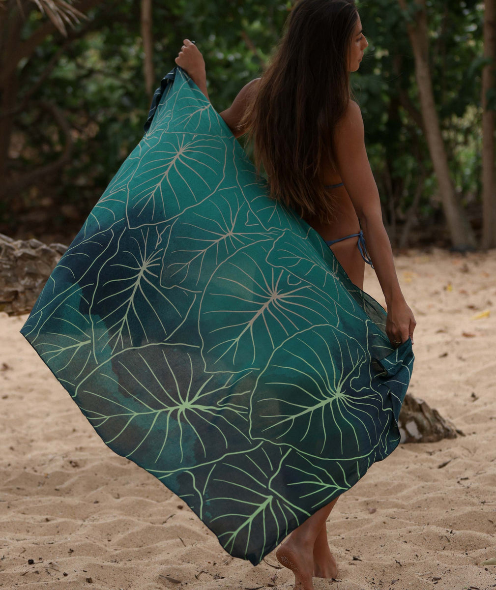 Green Pareo Wrap – Lightweight Sarong Beach Cover Up | Tag Aloha – Tag ...